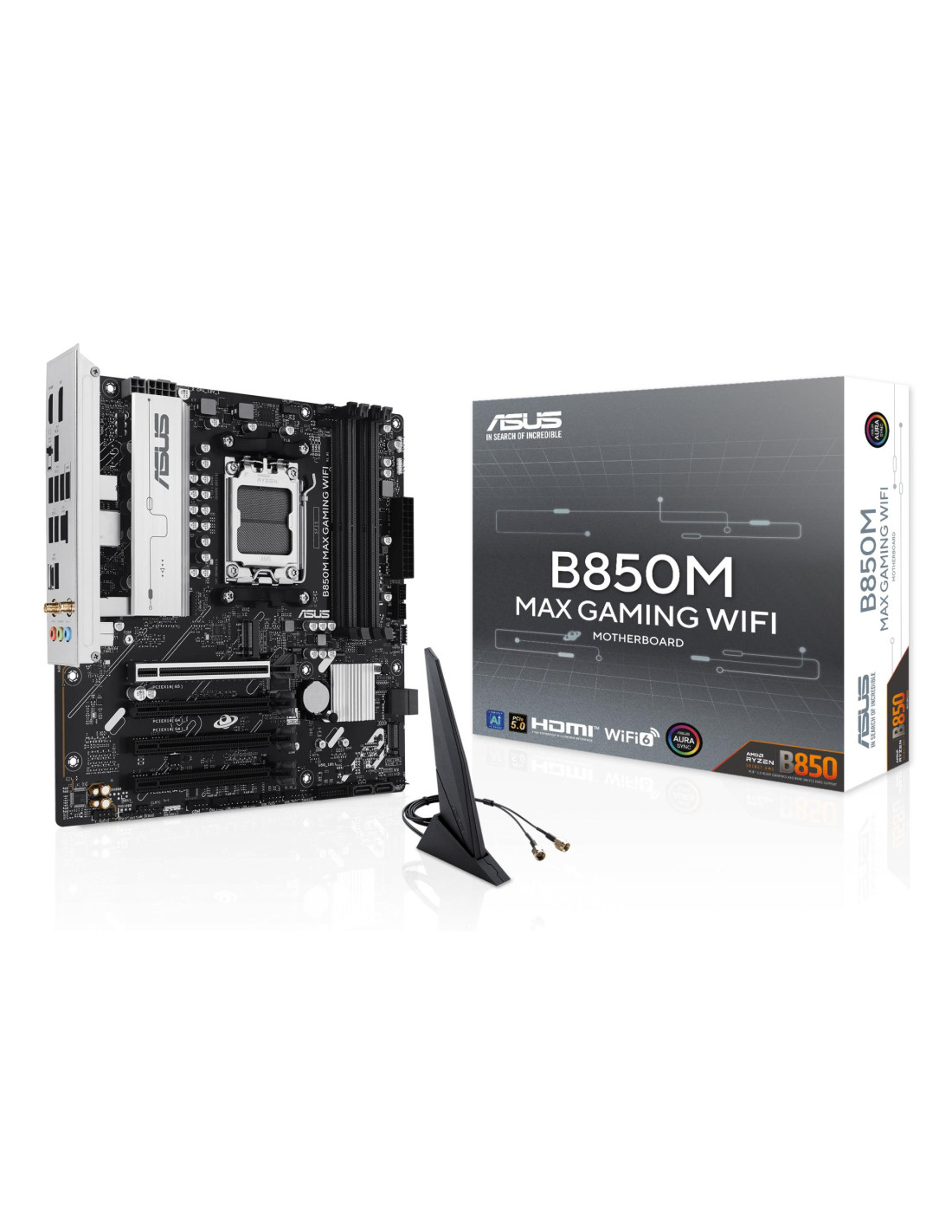 Mainboard, ASUS, AMD B850, SAM5, Micro-ATX, Memory DDR5, Memory slots 4 ...